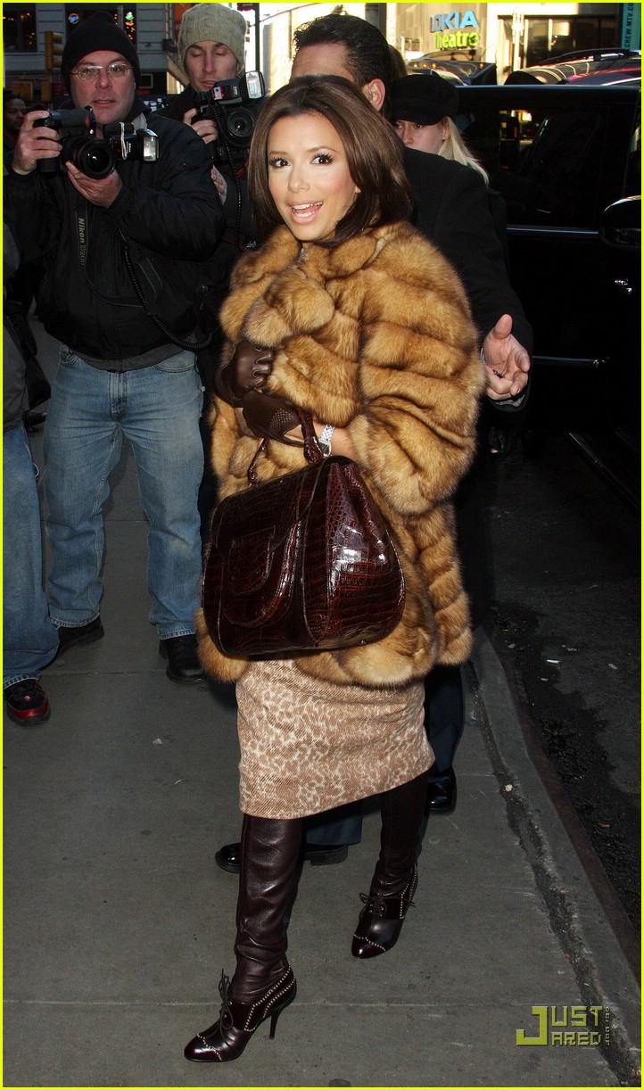 Eva Longoria is Warm -- Fur Sure!: Photo 897531 | Photos | Just Jared ...