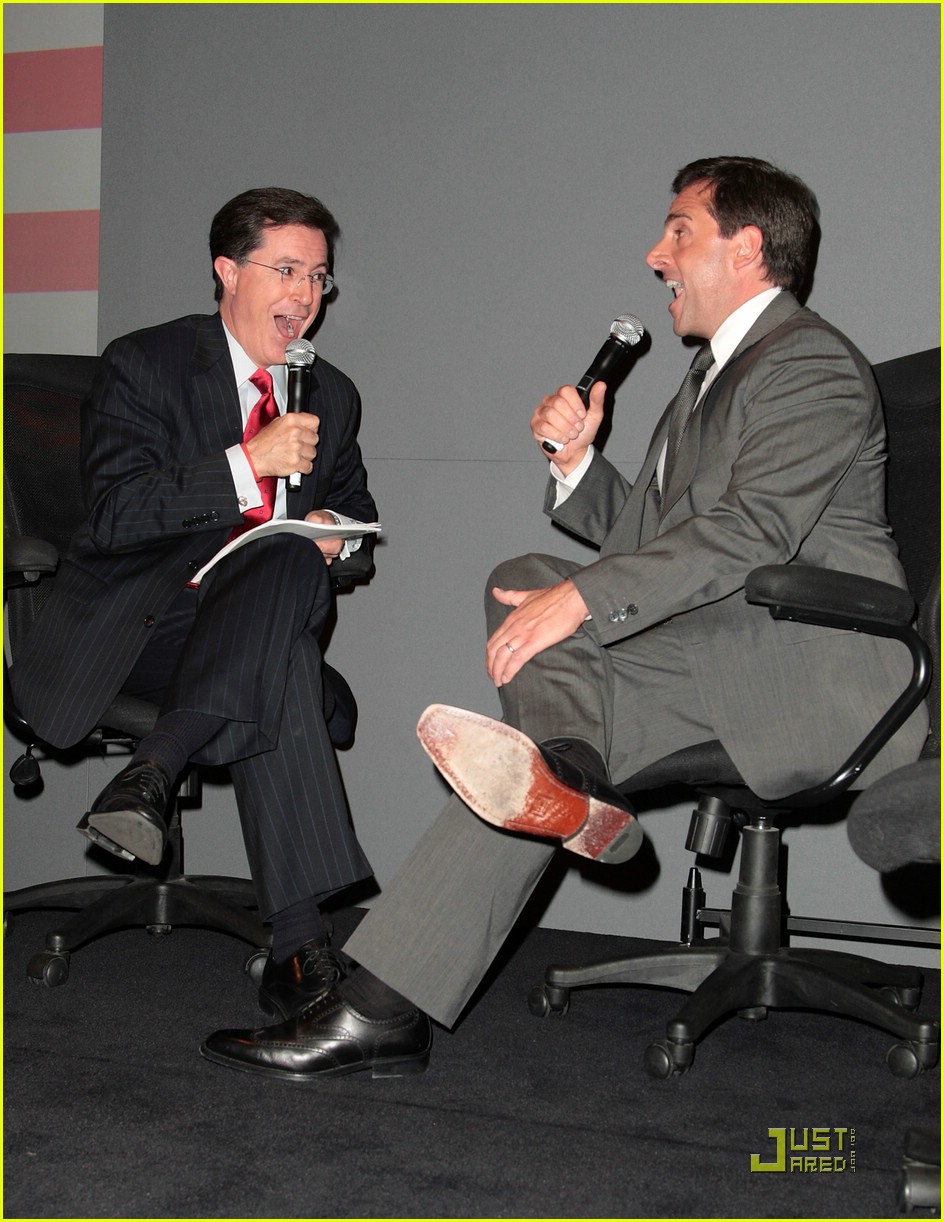 Anne Hathaway and Steve Carell Get Smart with Stephen Colbert: Photo ...