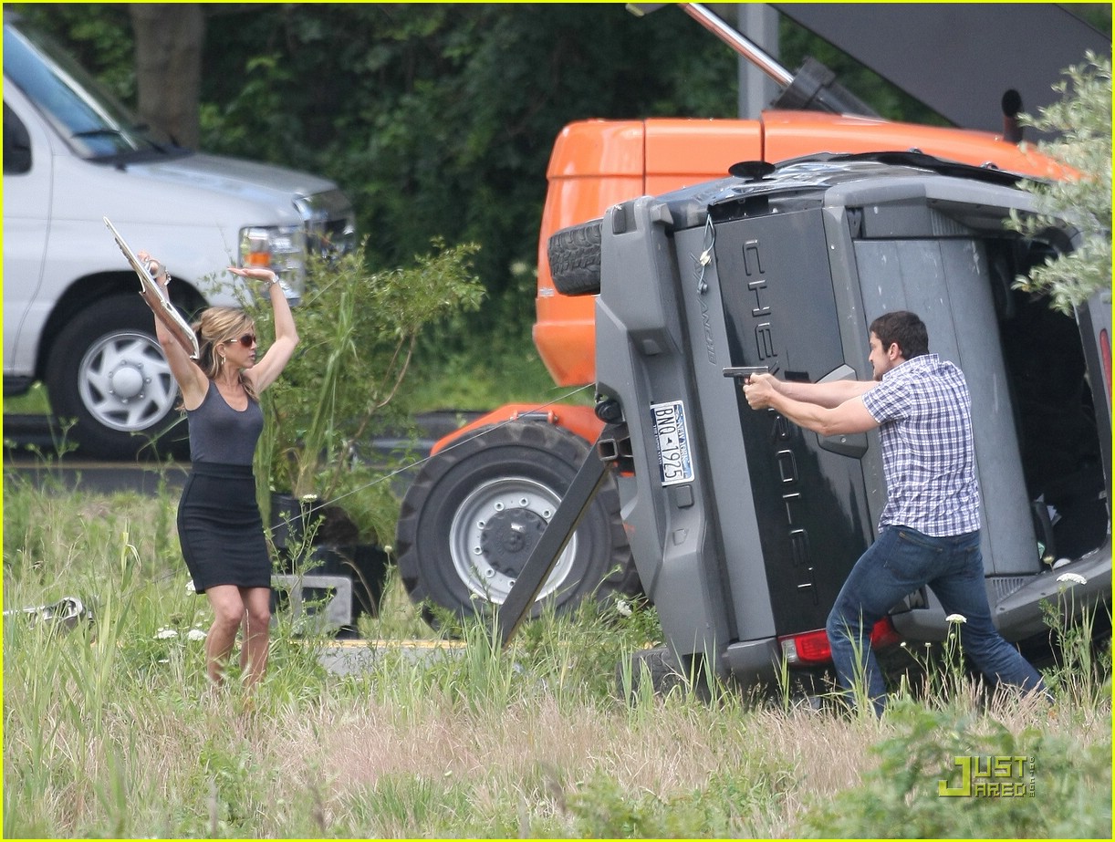 Gerard Butler Points Gun At Jennifer Aniston: Photo 2043081 | Gerard ...
