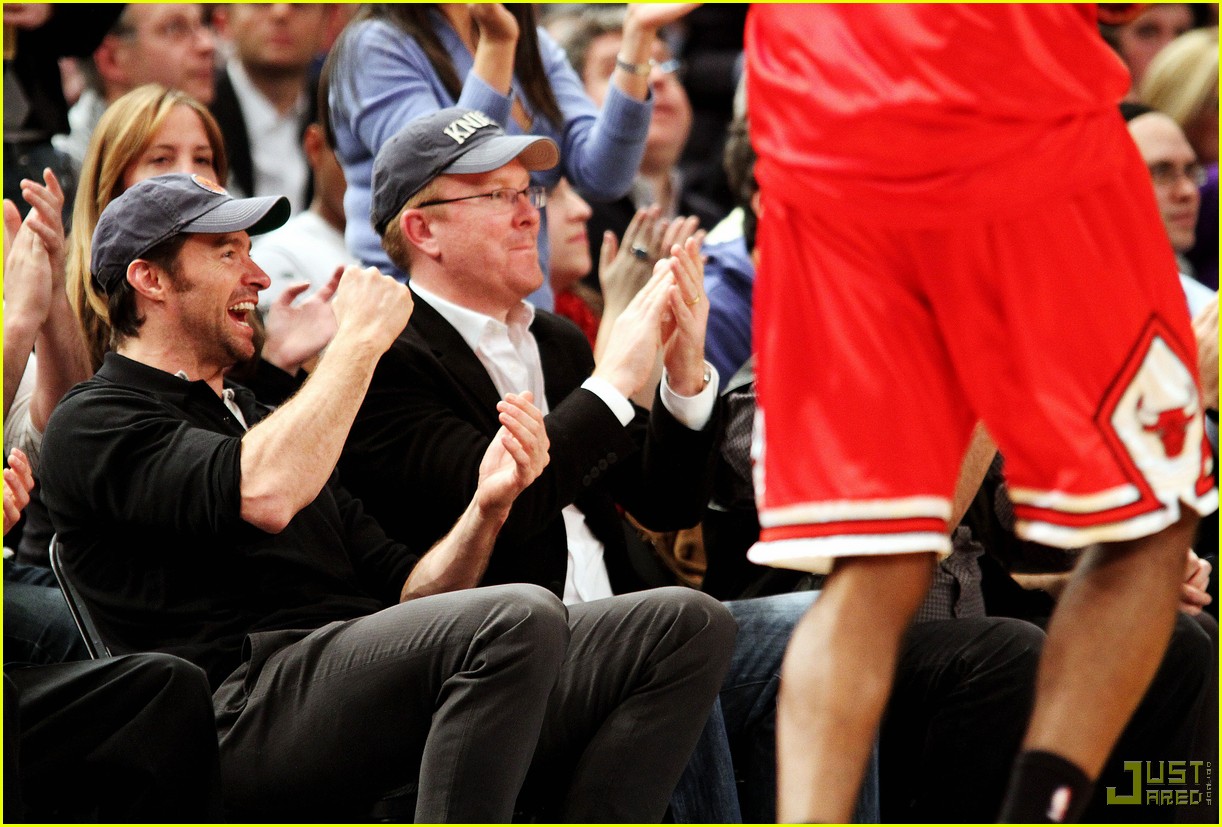 Hugh Jackman is Cheering Courtside: Photo 2403626 | Hugh Jackman Photos ...
