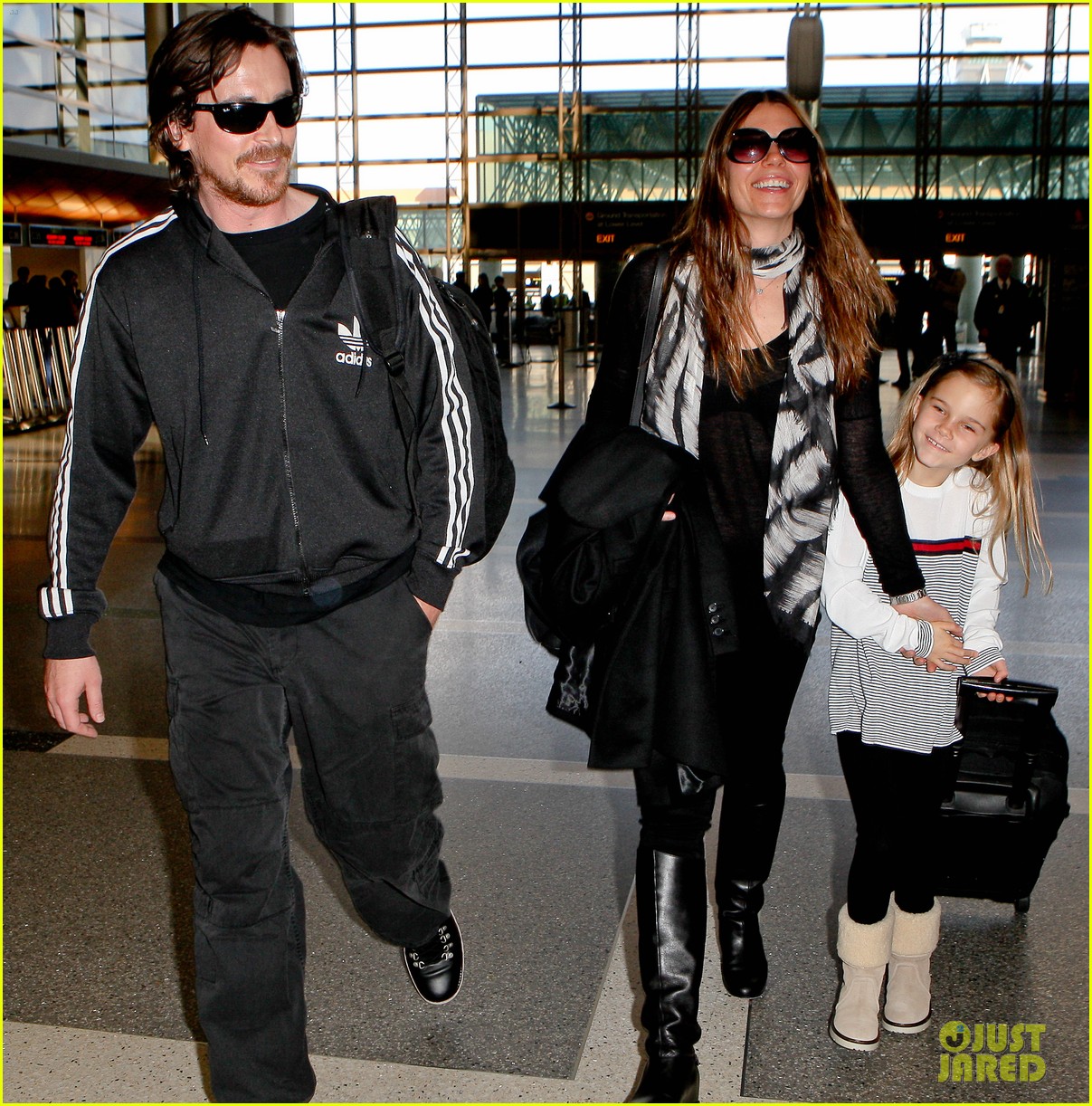 Christian Bale & Family Take Flight: Photo 2627909 | Celebrity Babies ...