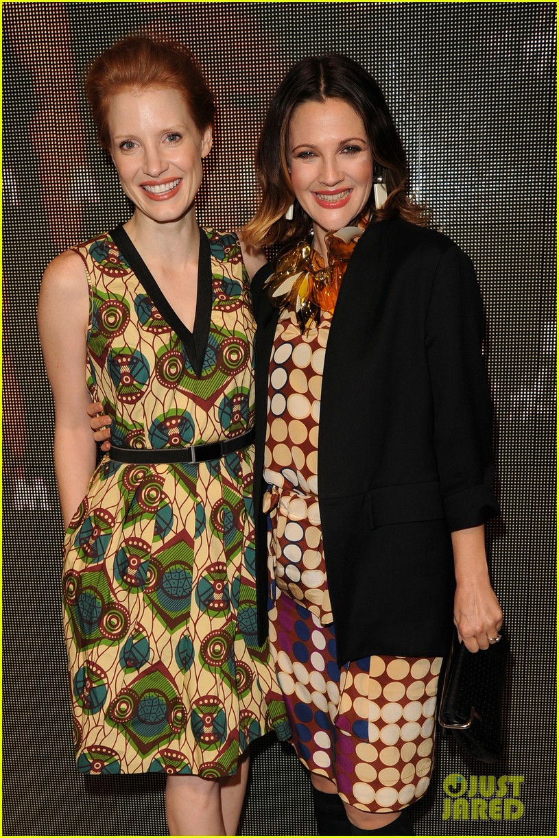 Drew Barrymore & Jessica Chastain: Marni for H&M Launch!: Photo 2630283 ...