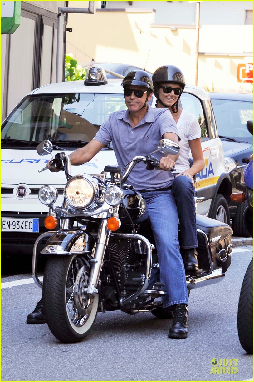 George Clooney & Stacy Keibler: Motorcycle Mates in Italy!: Photo ...