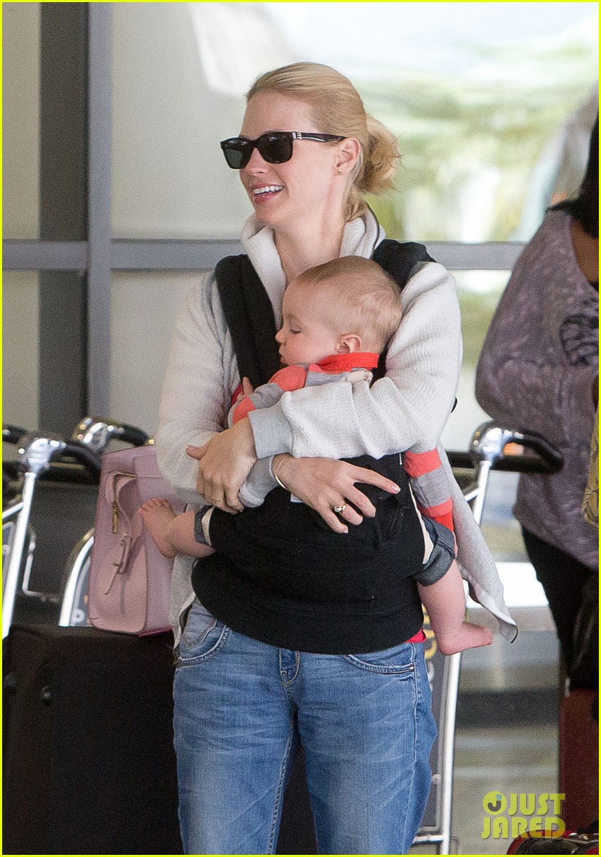 January Jones & Xander: Traveling Twosome: Photo 2671520 | Celebrity ...