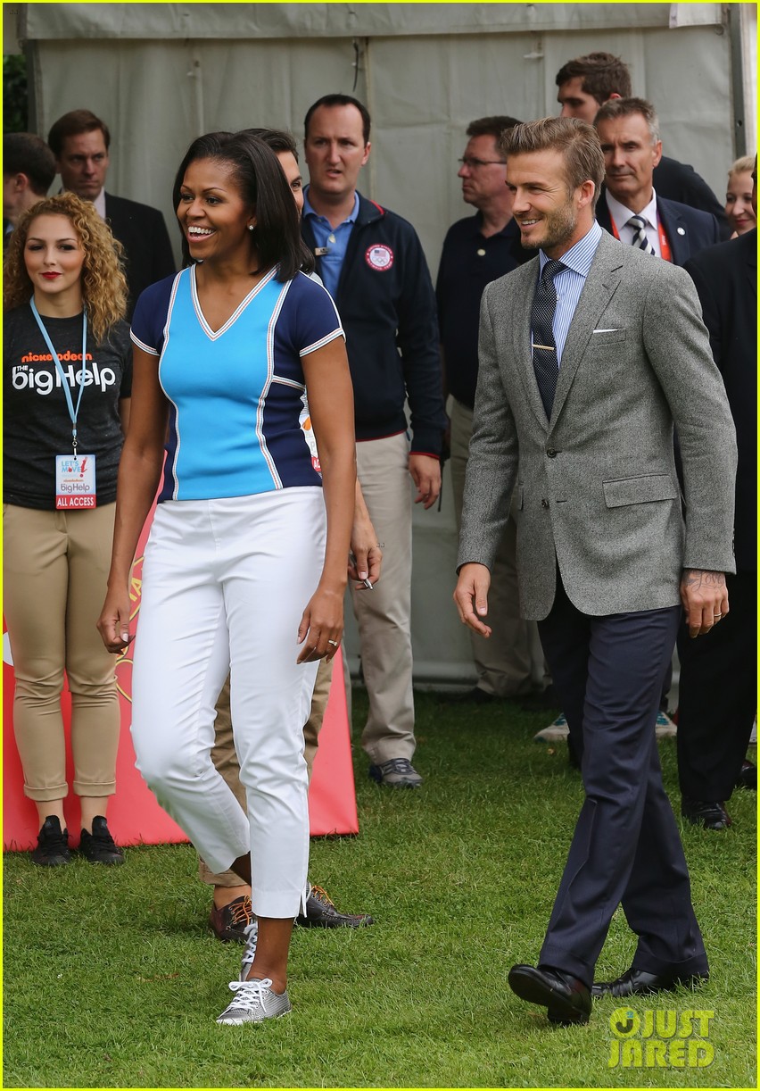 Michelle Obama & David Beckham Prep for London Olympics!: Photo 2692825 ...
