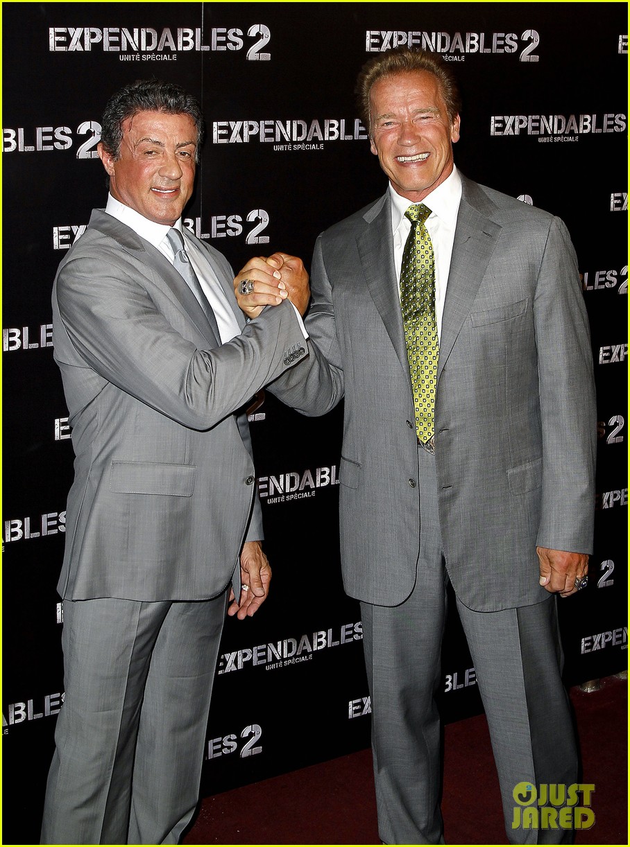 Schwarzenegger, Stallone, & Statham: 'Expendables 2' Paris Premiere ...