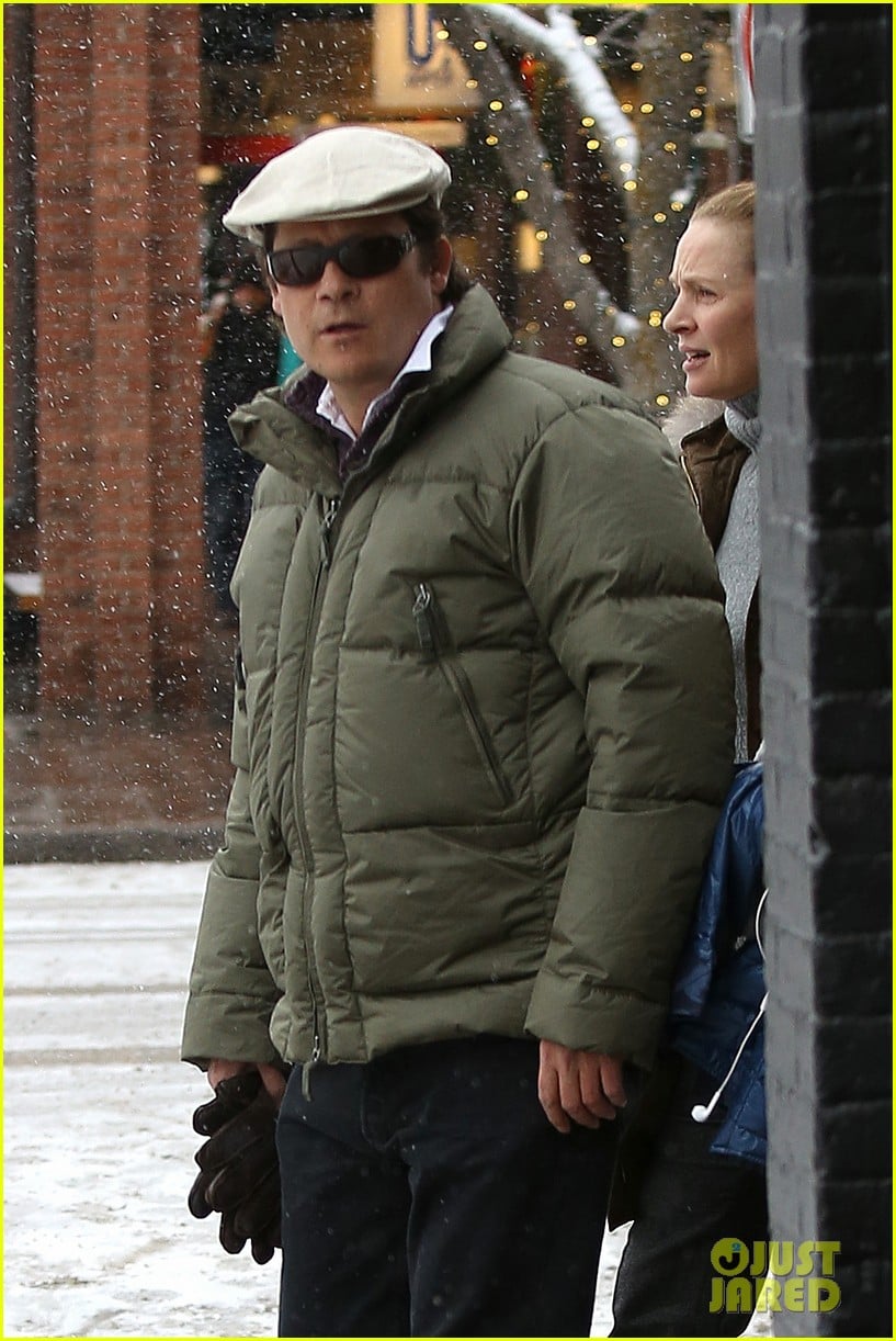 Uma Thurman & Arpad Busson: Snowy Aspen Stroll with Maya!: Photo ...