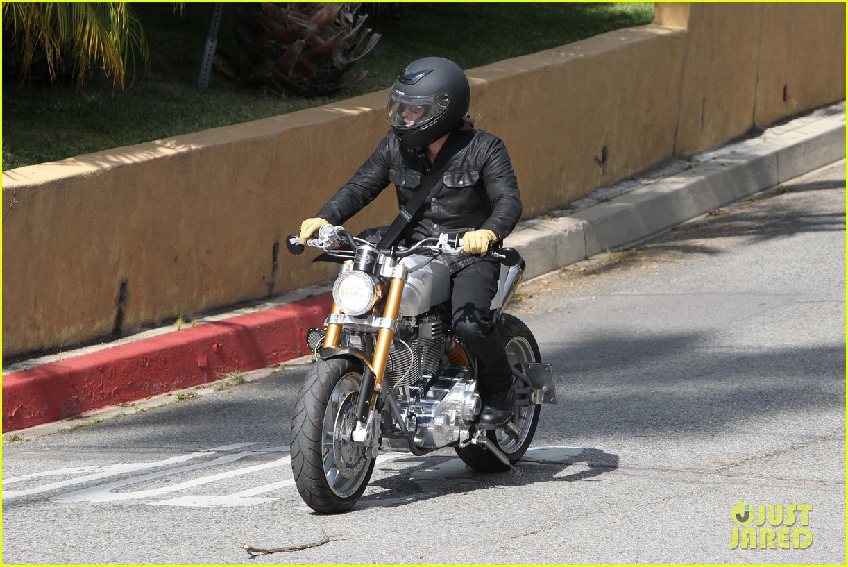 Brad Pitt Rides His Motorcycle, Shiloh & Zahara Get FroYo!: Photo ...
