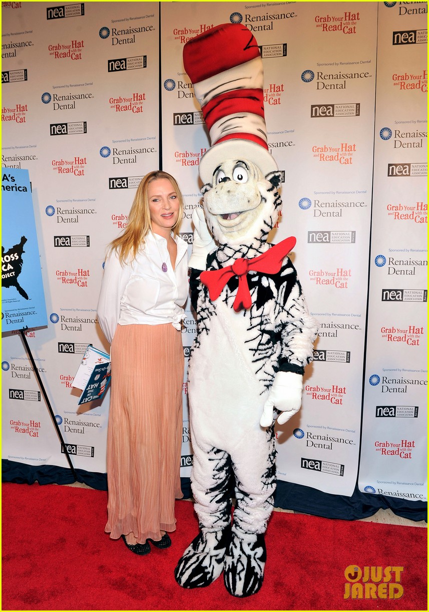 Uma Thurman: 'Cat in the Hat' for Read Across America Day!: Photo ...