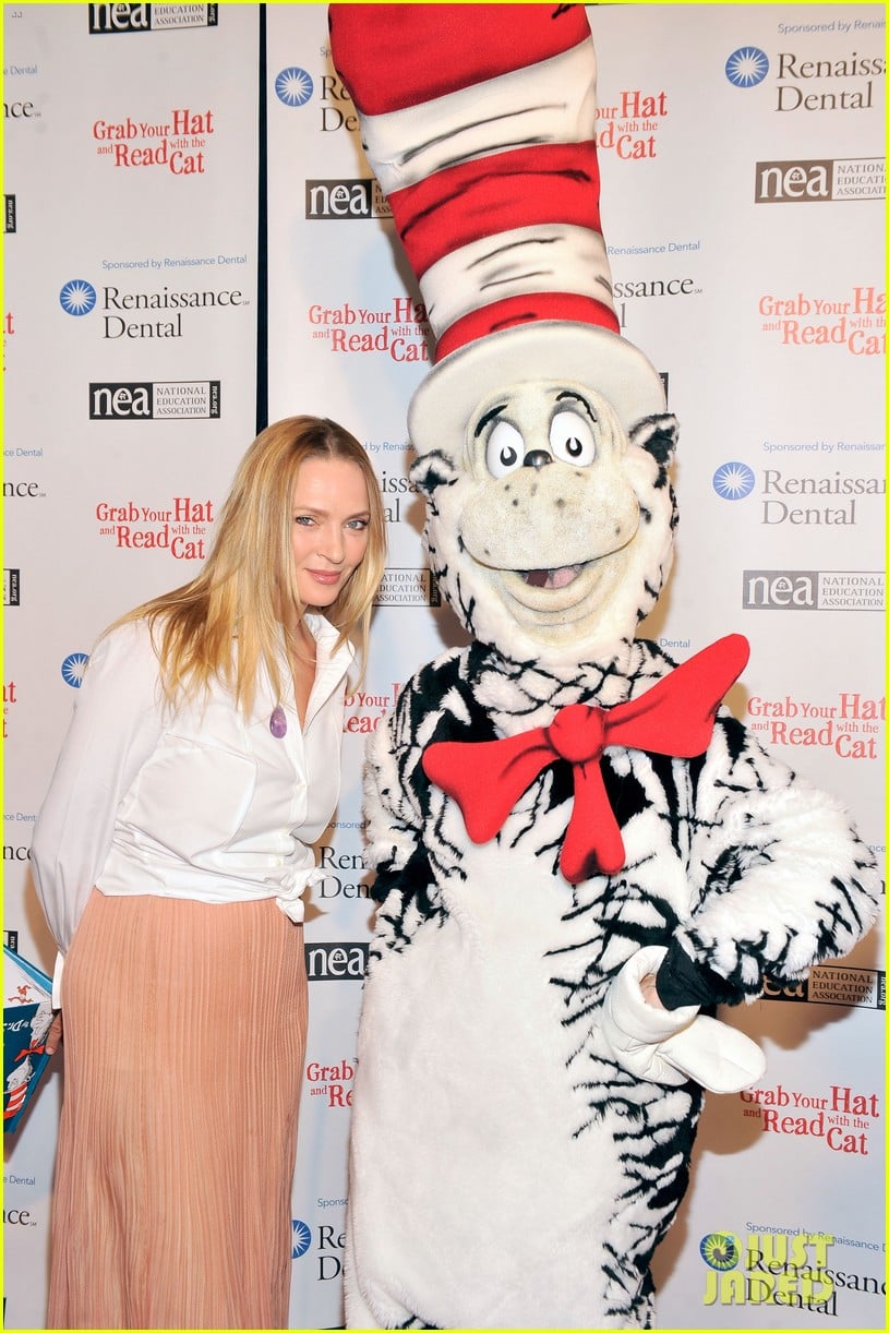 Uma Thurman: 'Cat in the Hat' for Read Across America Day!: Photo ...