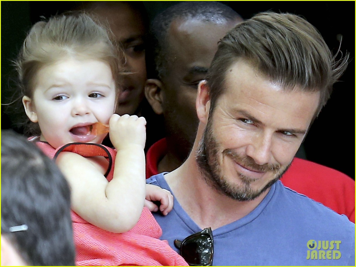 David & Victoria Beckham: Eiffel Tower Lunch with the Kids: Photo ...