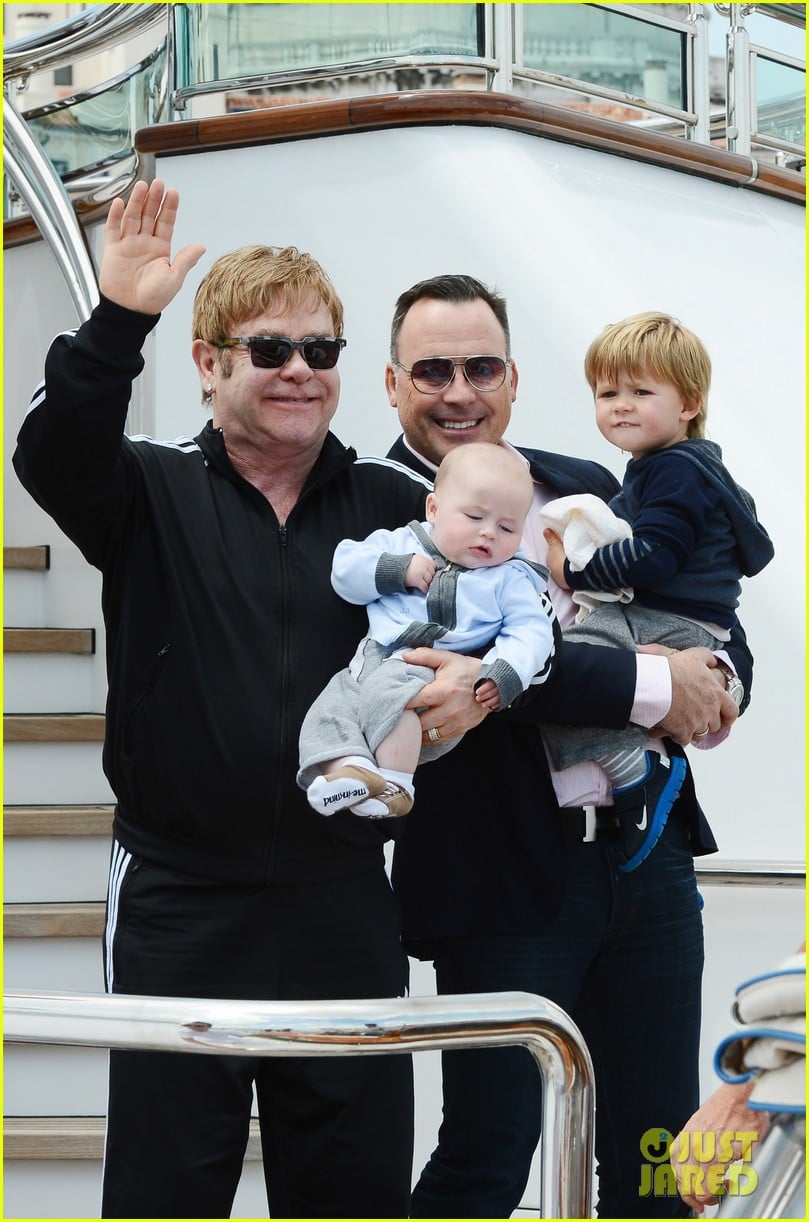 Elton John & David Furnish: Venice Holiday with Zachary & Elijah ...