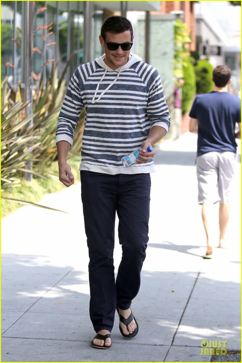 Lea Michele's Sheer Grocery Run, Cory Monteith's Striped Office Meeting ...