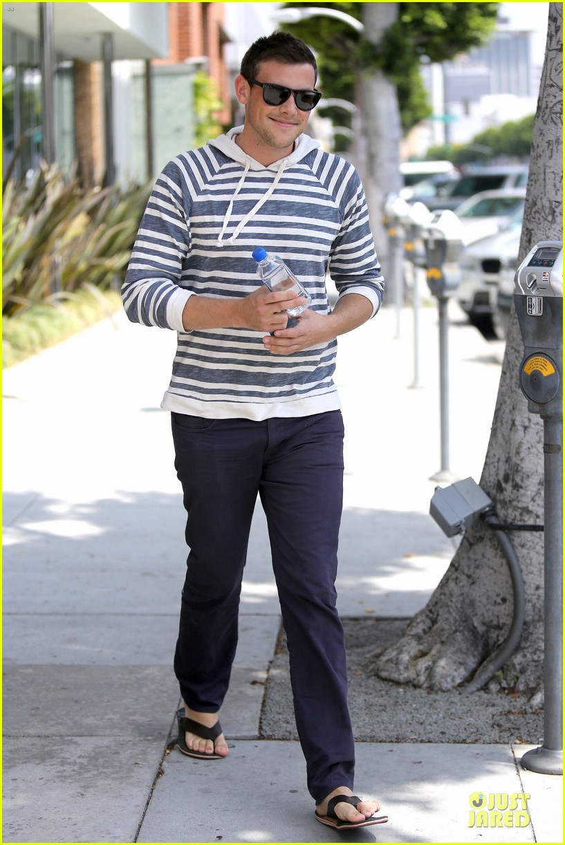 Lea Michele's Sheer Grocery Run, Cory Monteith's Striped Office Meeting ...