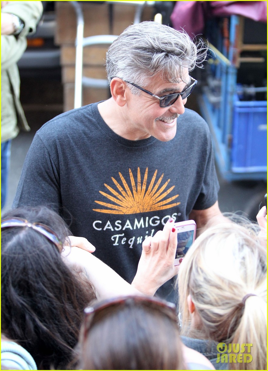George Clooney Greets Fans on 'Monuments Men' Set: Photo 2885861 ...