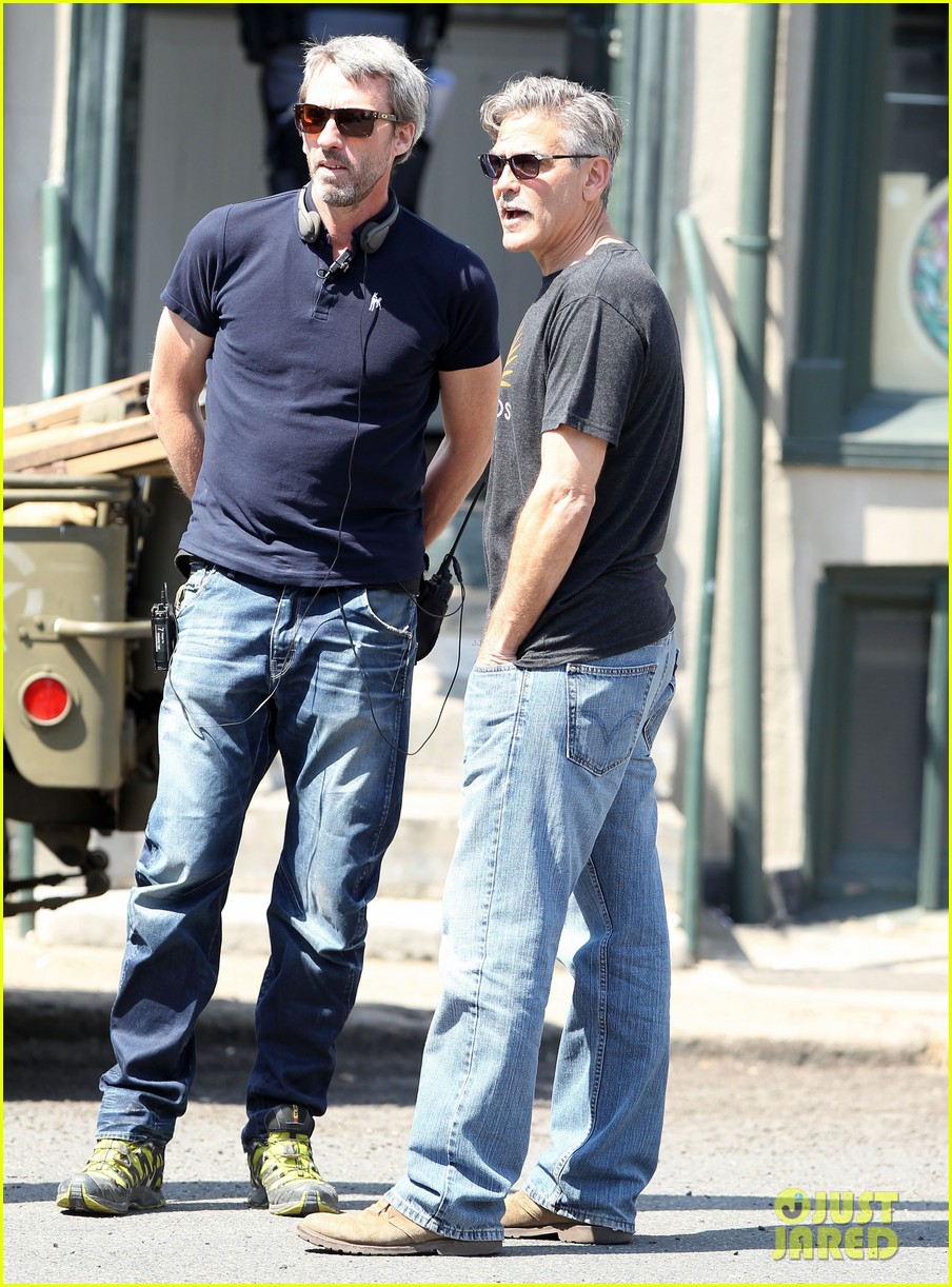 George Clooney Greets Fans on 'Monuments Men' Set: Photo 2885867 ...