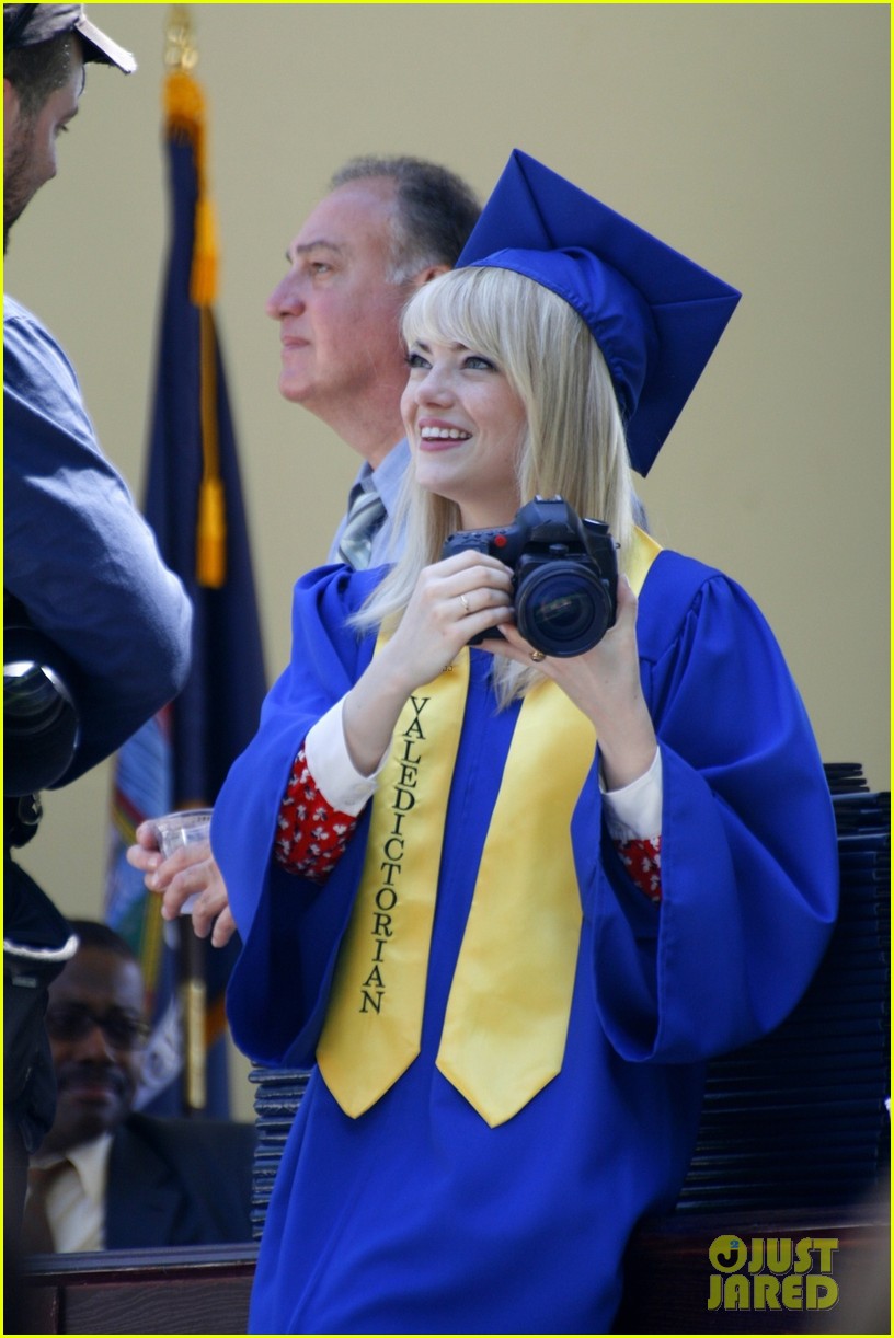 Emma Stone & Andrew Garfield Kiss at 'Spider-Man' Graduation!: Photo ...