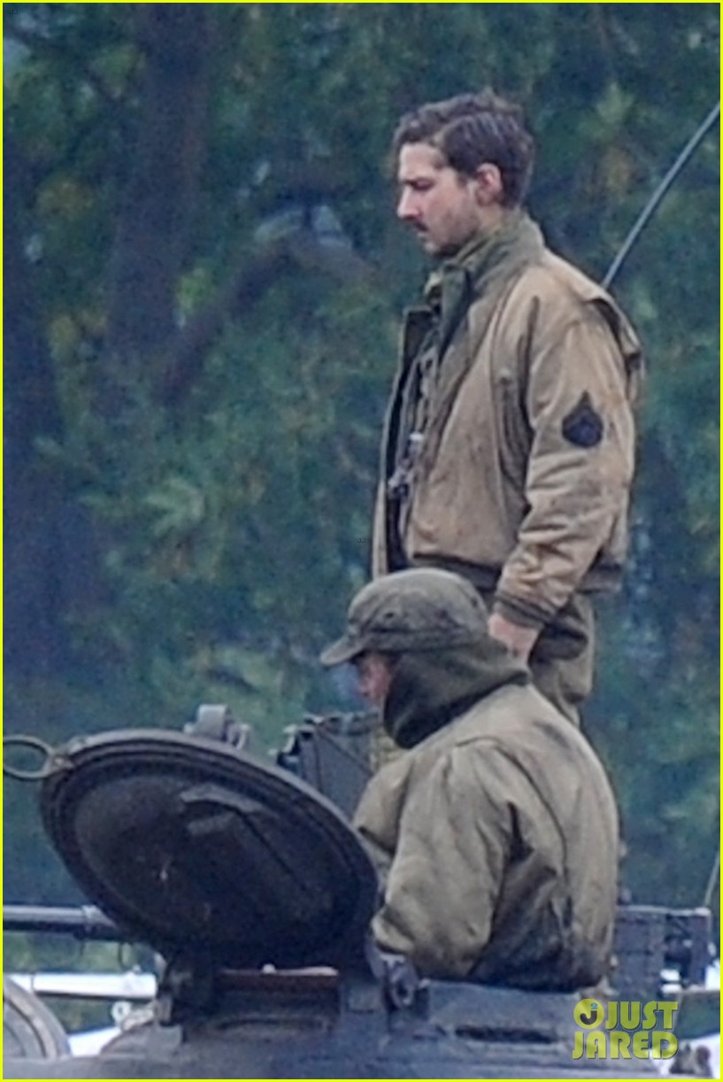 Brad Pitt Rocks Slicked Back Hair & Army Outfit on 'Fury' Set: Photo ...
