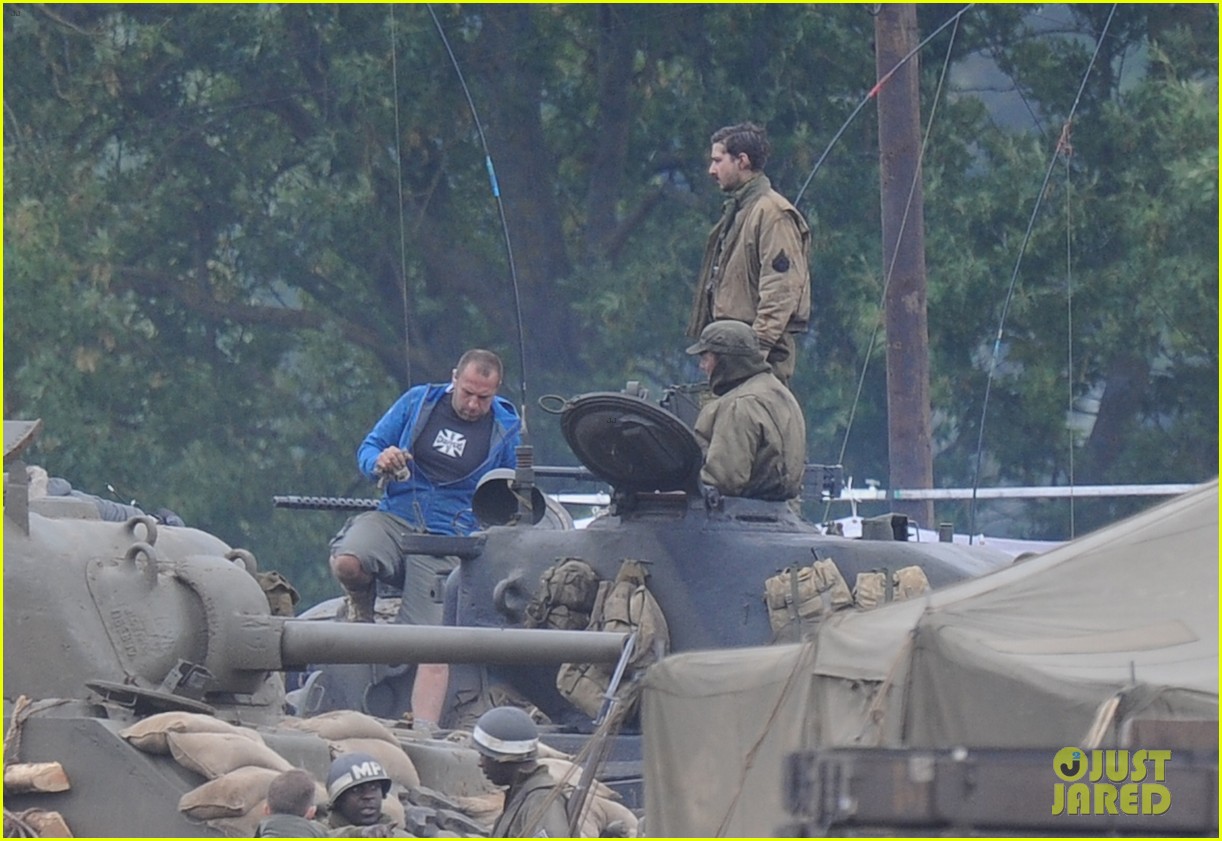 Brad Pitt Rocks Slicked Back Hair & Army Outfit on 'Fury' Set: Photo ...
