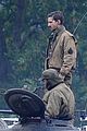 Brad Pitt Rocks Slicked Back Hair & Army Outfit on 'Fury' Set: Photo ...