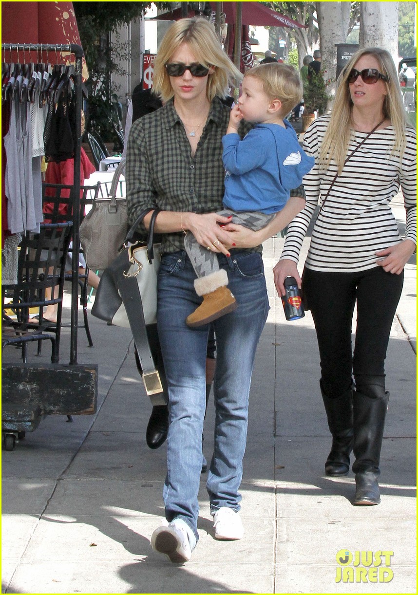 January Jones Takes Baby Boy Xander to Lunch with Friends: Photo ...