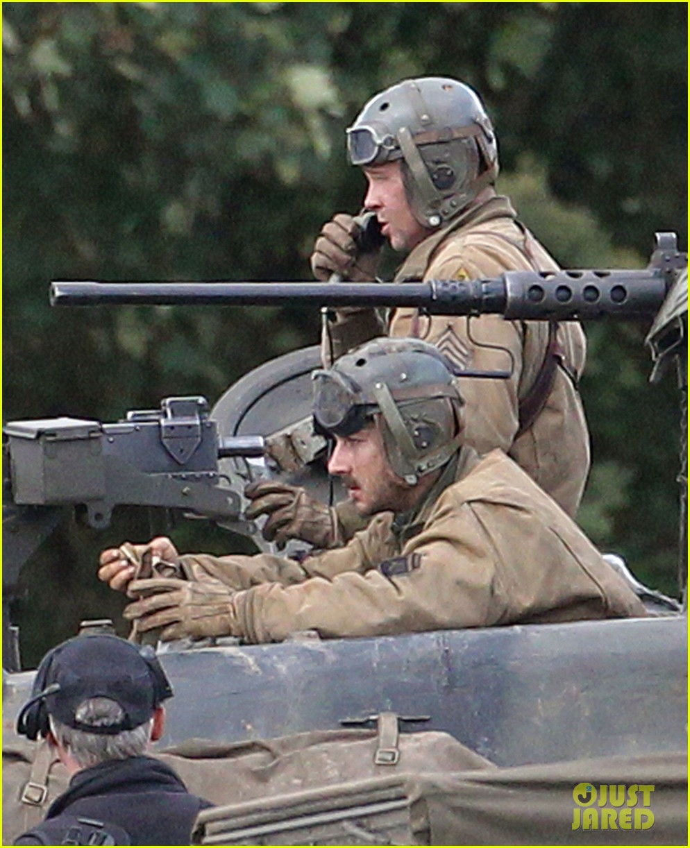 Brad Pitt & Shia LaBeouf Continue Filming 'Fury' Tank Scenes: Photo ...