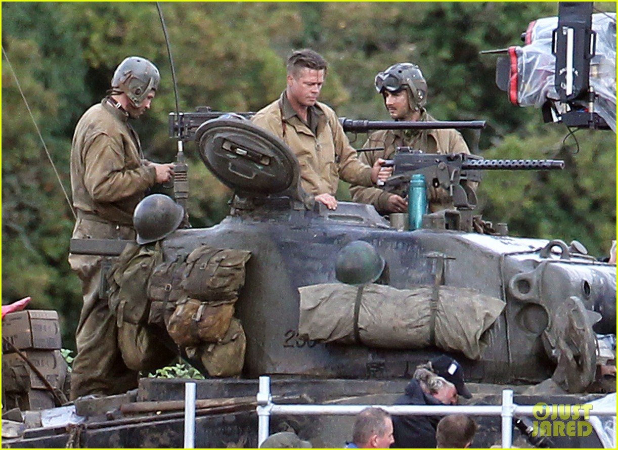 Brad Pitt & Shia LaBeouf Continue Filming 'Fury' Tank Scenes: Photo ...