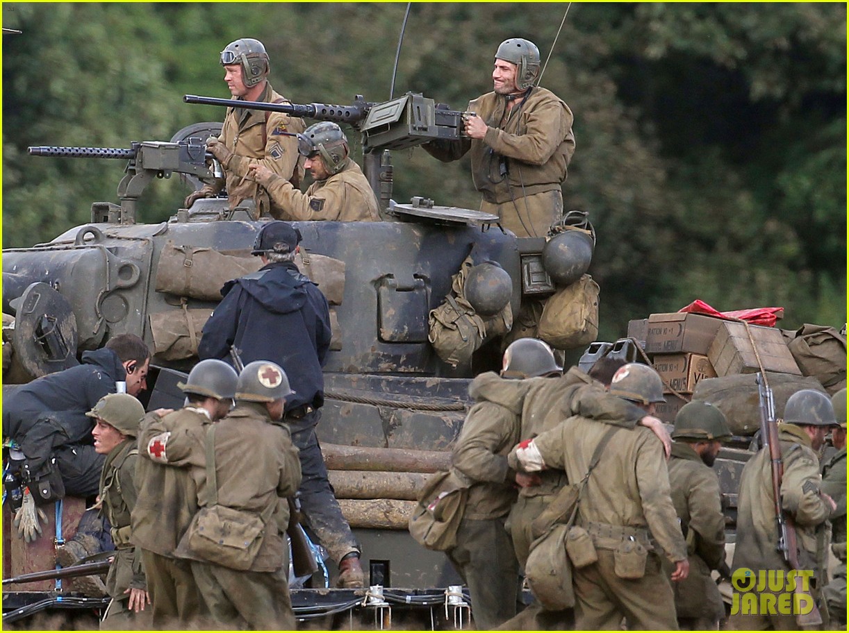 Brad Pitt & Shia LaBeouf Continue Filming 'Fury' Tank Scenes: Photo ...