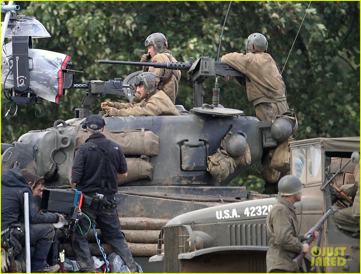 Brad Pitt & Shia LaBeouf Continue Filming 'Fury' Tank Scenes: Photo ...