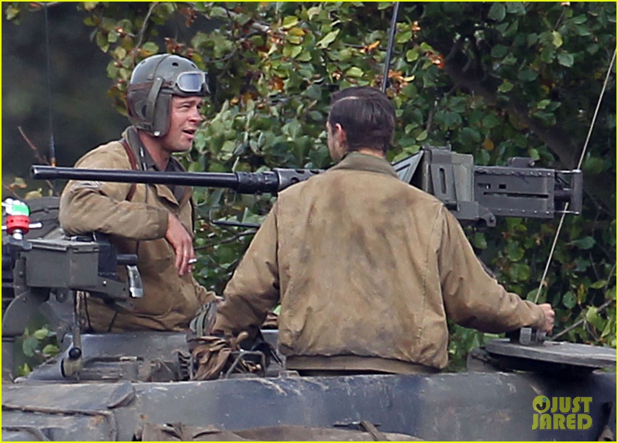 Brad Pitt & Shia LaBeouf Continue Filming 'Fury' Tank Scenes: Photo ...