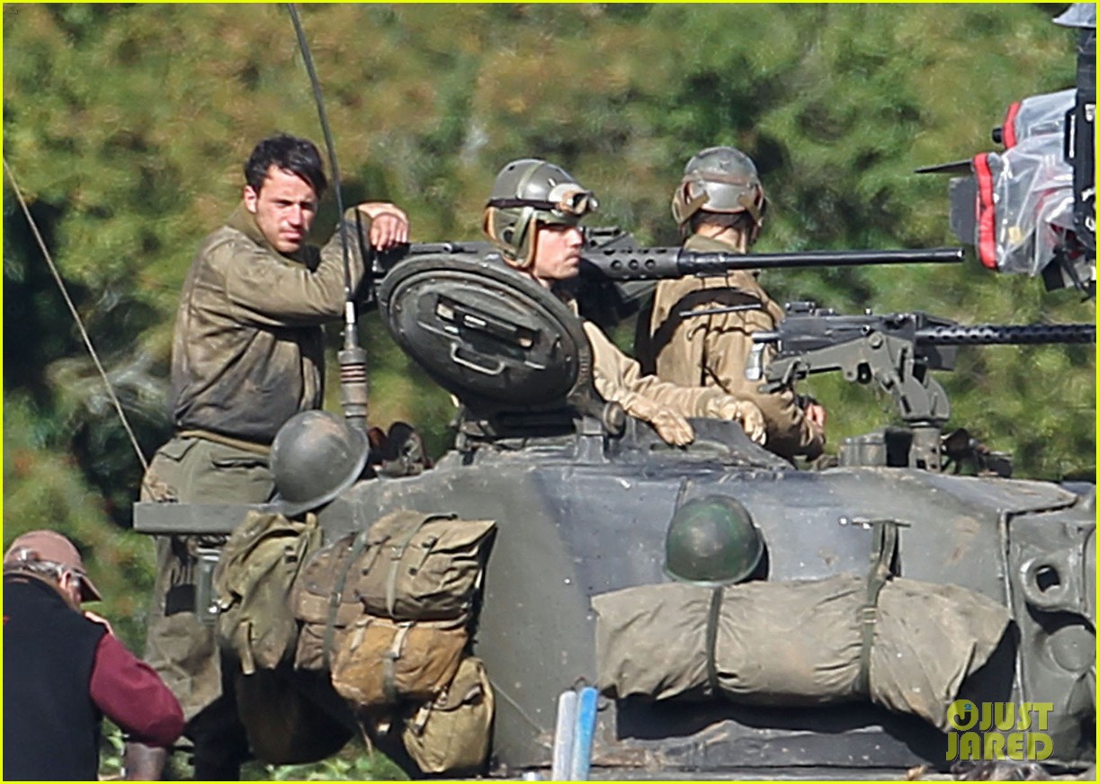 Brad Pitt & Shia LaBeouf Continue Filming 'Fury' Tank Scenes: Photo ...