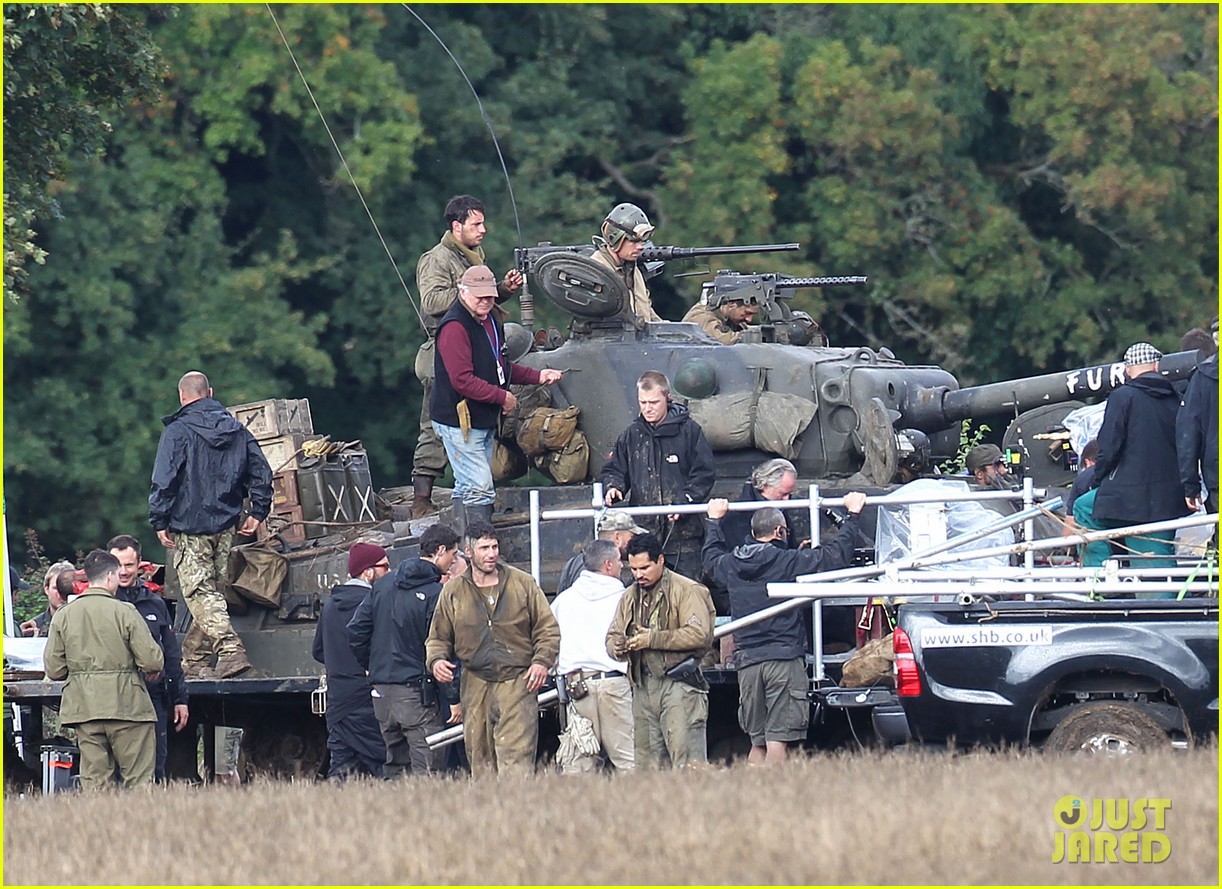 Brad Pitt & Shia LaBeouf Continue Filming 'Fury' Tank Scenes: Photo ...