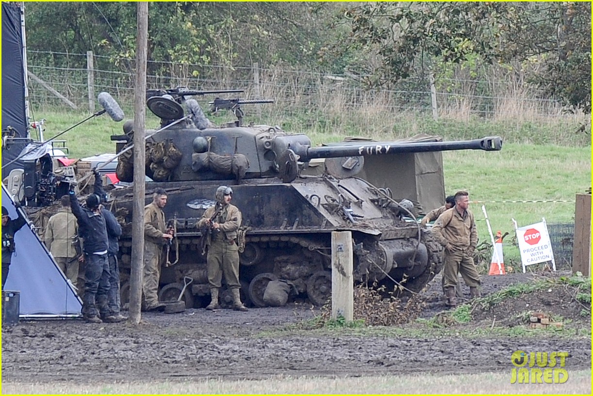Brad Pitt & Shia LaBeouf Continue Filming 'Fury' in England!: Photo ...