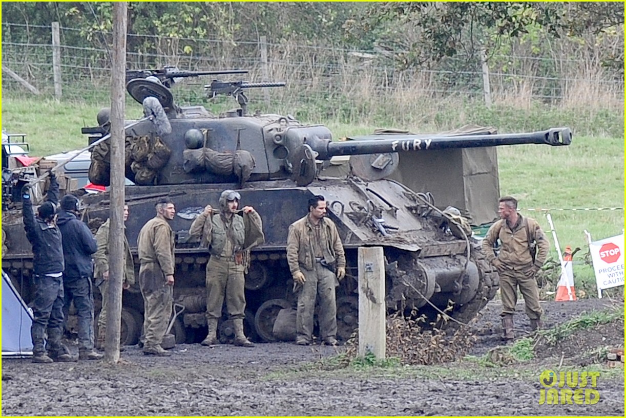 Brad Pitt & Shia LaBeouf Continue Filming 'Fury' in England!: Photo ...