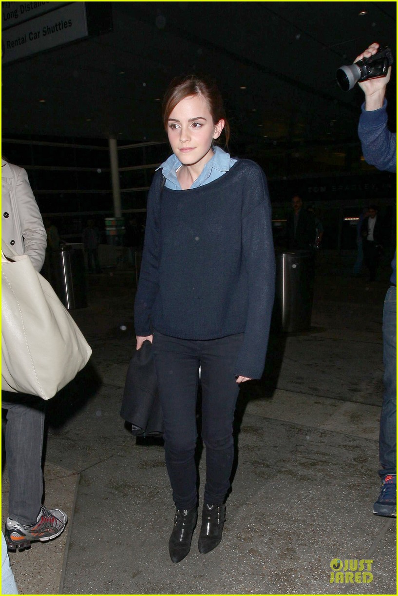 Emma Watson: LAX Airport Arrival Before Oscars 2014!: Photo 3062498 ...