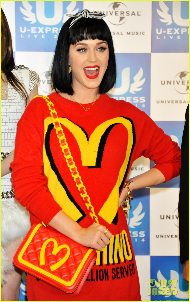 Katy Perry Resembles French Fry Box at U-Express Live 2014 Press ...