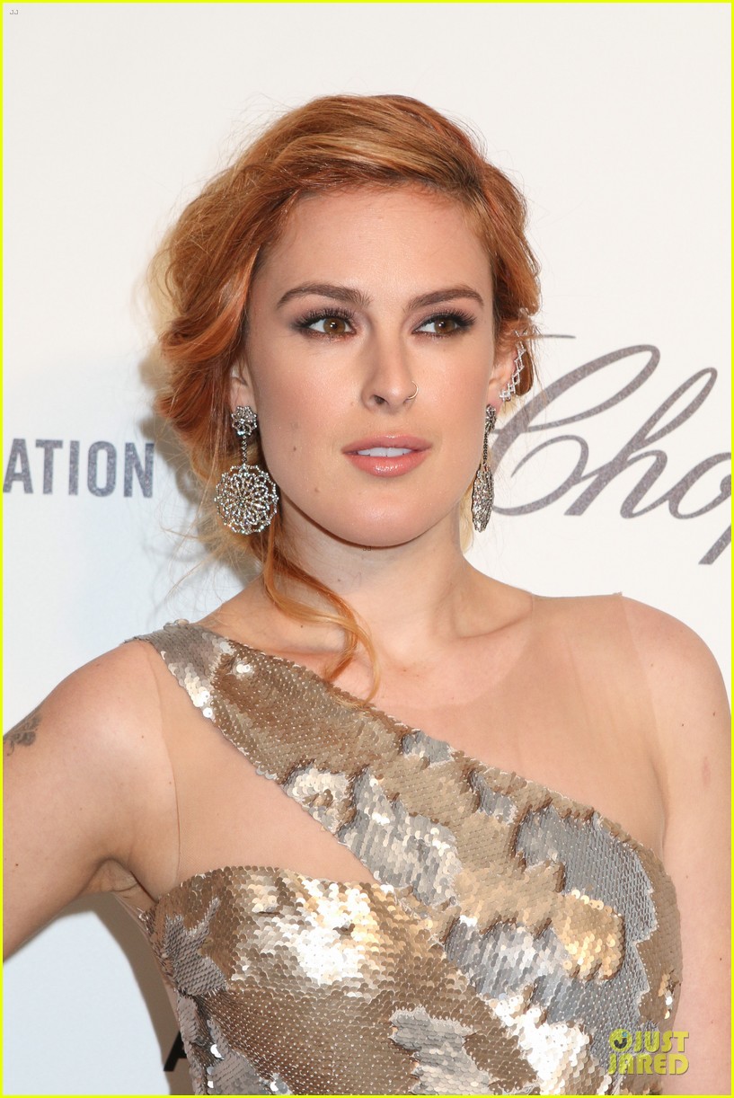 Rumer Willis Stuns in Metallic Dress at Elton John Oscars Party 2014 ...