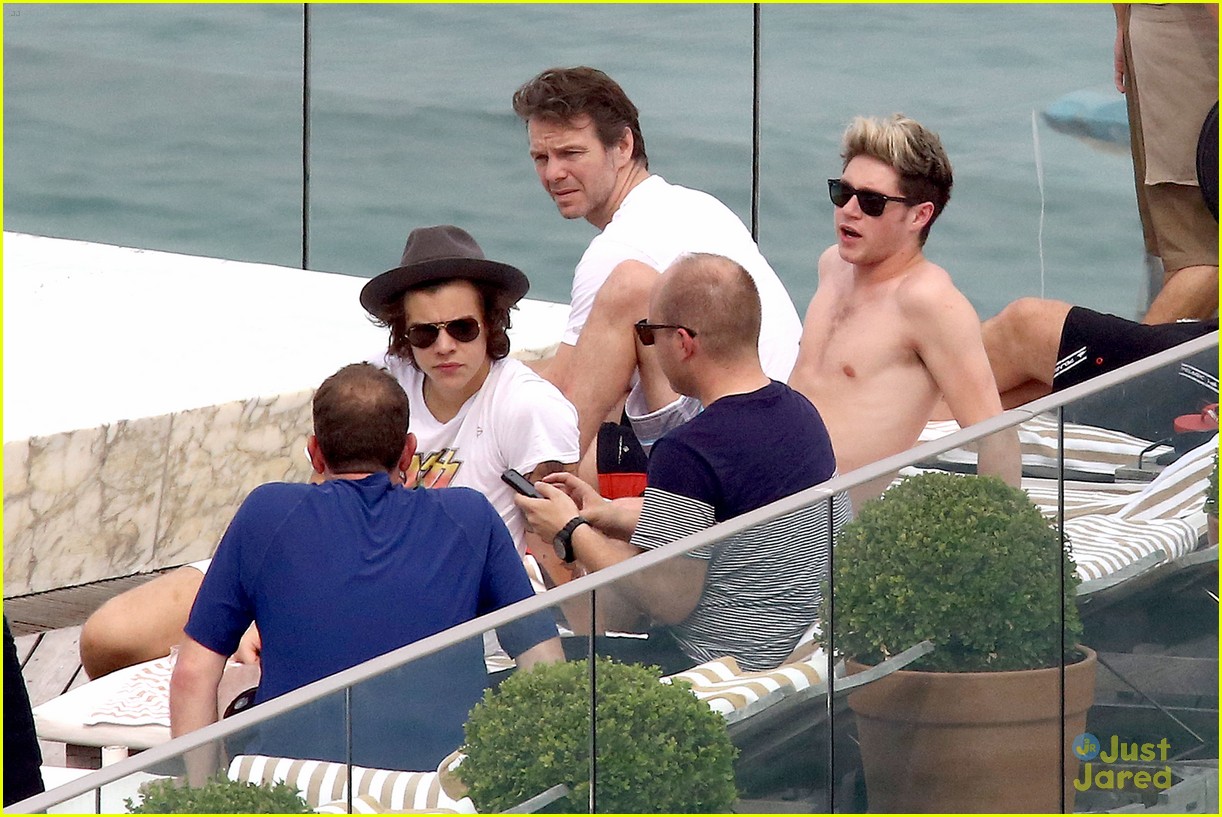 One Direction's Harry Styles & Niall Horan Relax & Go Shirtless in Rio ...