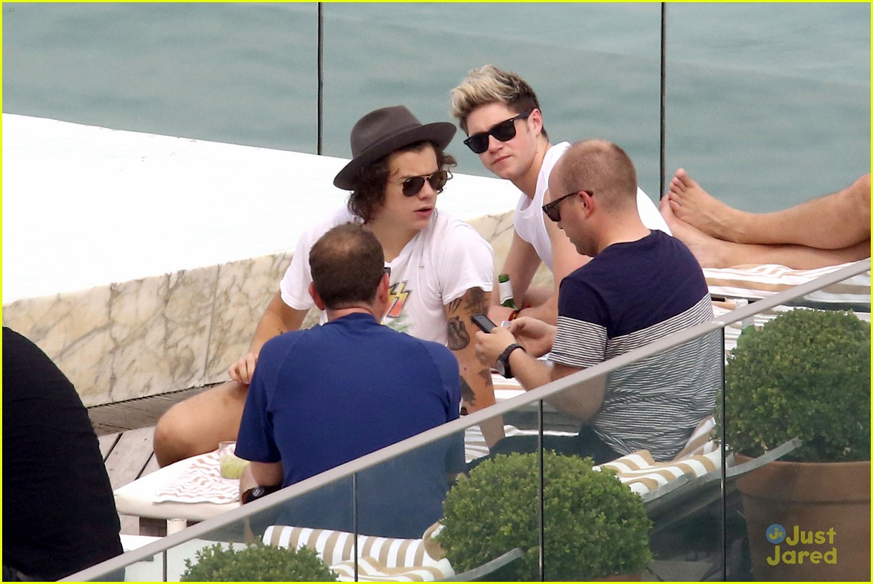 One Direction's Harry Styles & Niall Horan Relax & Go Shirtless in Rio ...