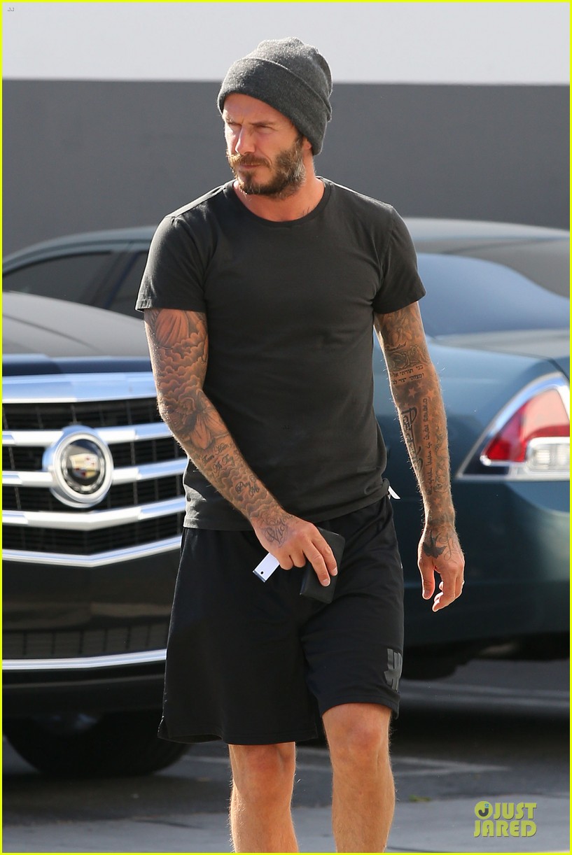 David Beckham Looks to Be Hiding Something With His Smartphone!: Photo ...