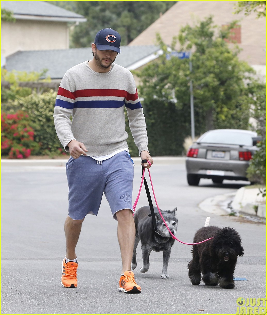 Ashton Kutcher Takes His Dogs For a Walk Without Mila Kunis!: Photo ...