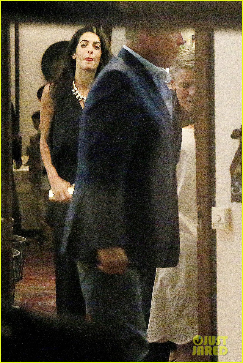 George Clooney & Fiancee Amal Alamuddin Make It a Family Night in Italy ...