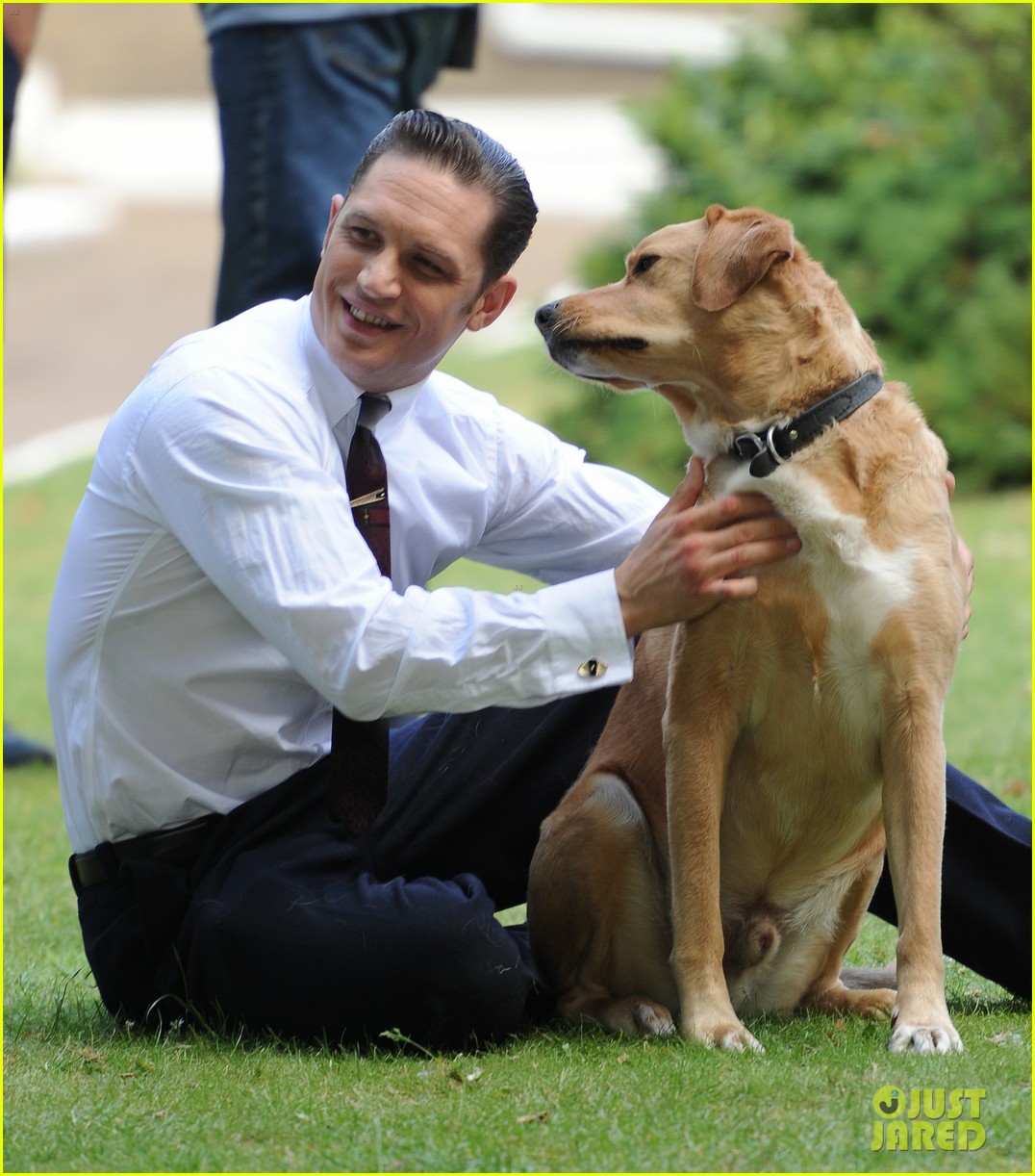 Tom Hardy Gets Playful with a Pup on the Set of Legend - See the Pics ...