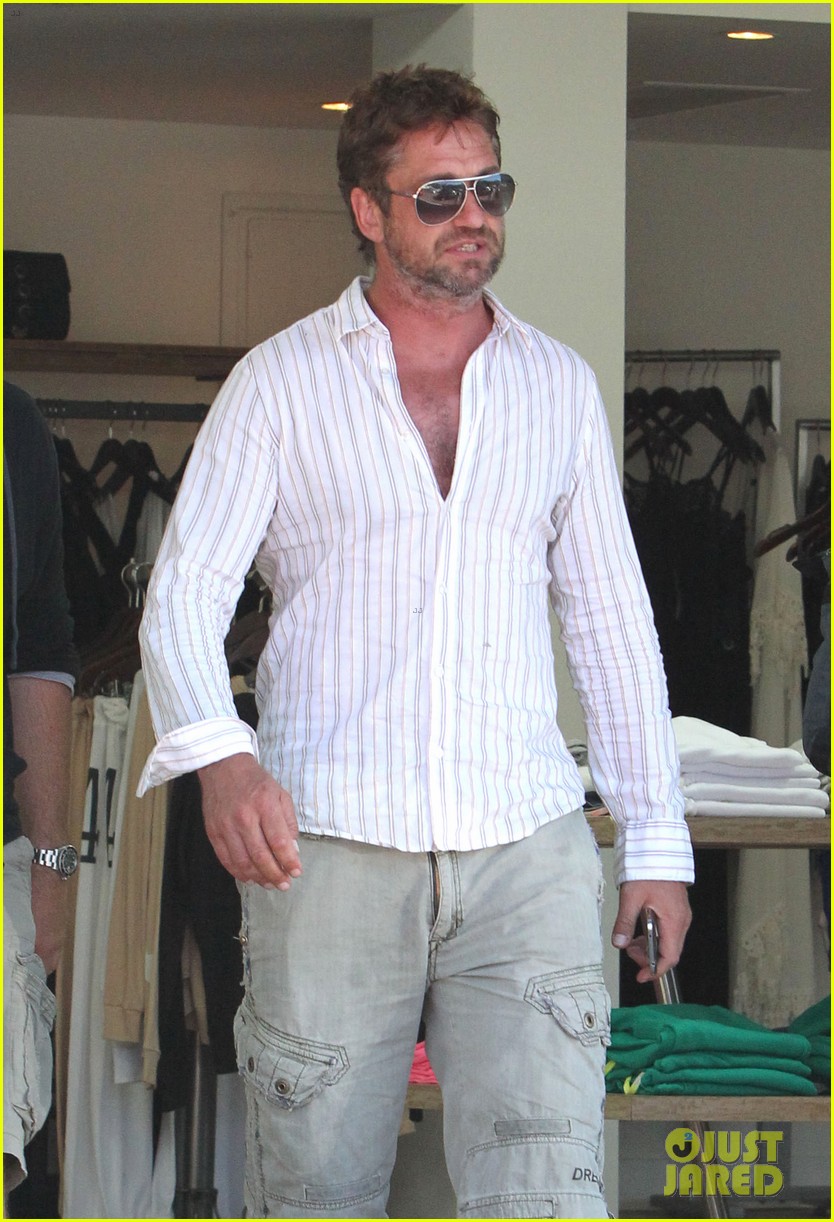 Gerard Butler Shows Off Chest Hair While Shopping in Malibu: Photo ...