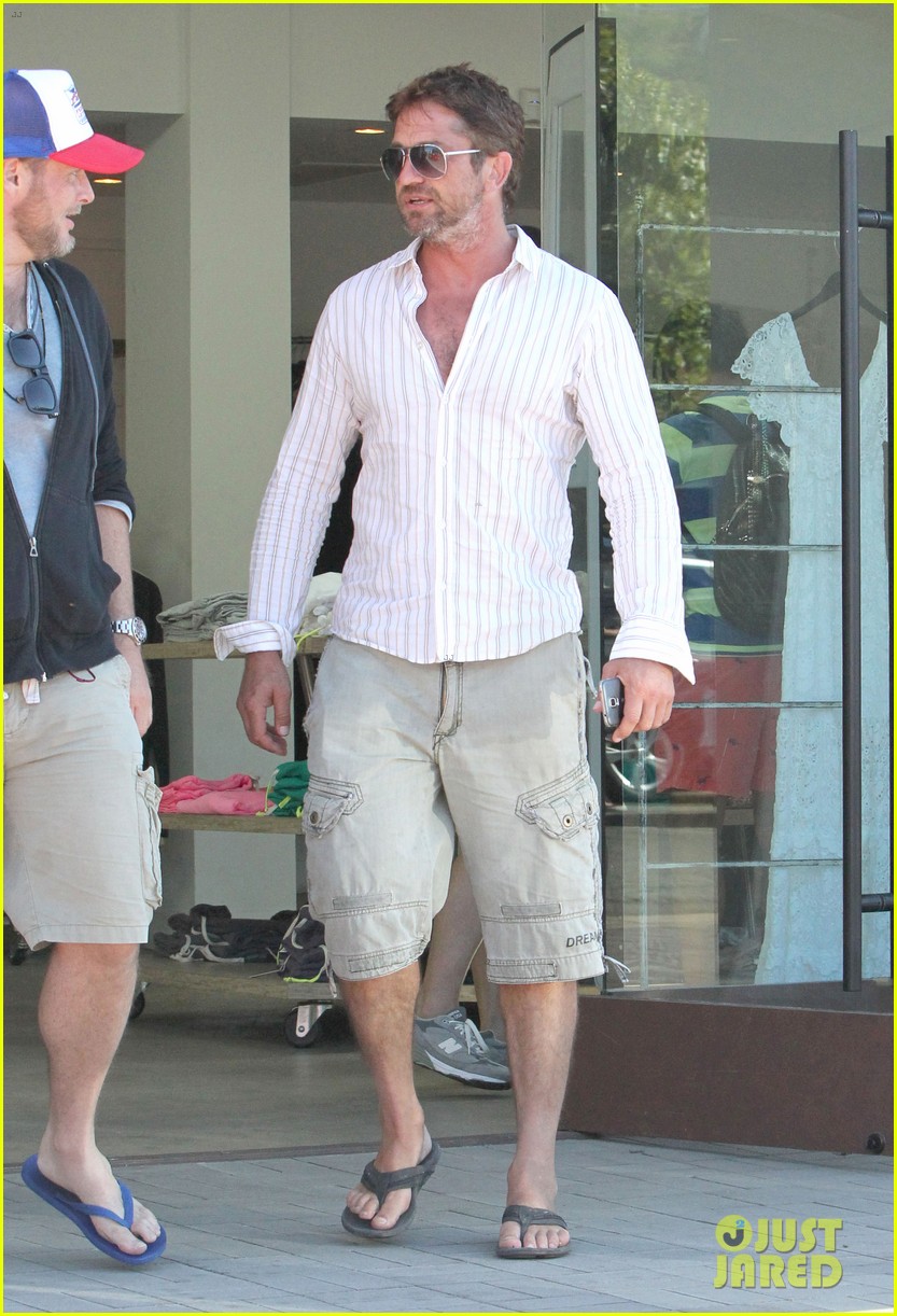 Gerard Butler Shows Off Chest Hair While Shopping in Malibu: Photo ...
