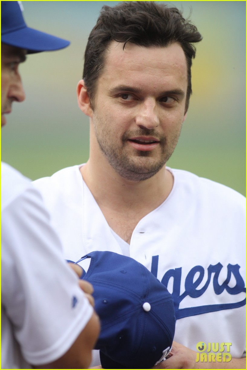 'Let's Be Cops' Stars Jake Johnson & Rob Riggle Throw Out First Pitch ...