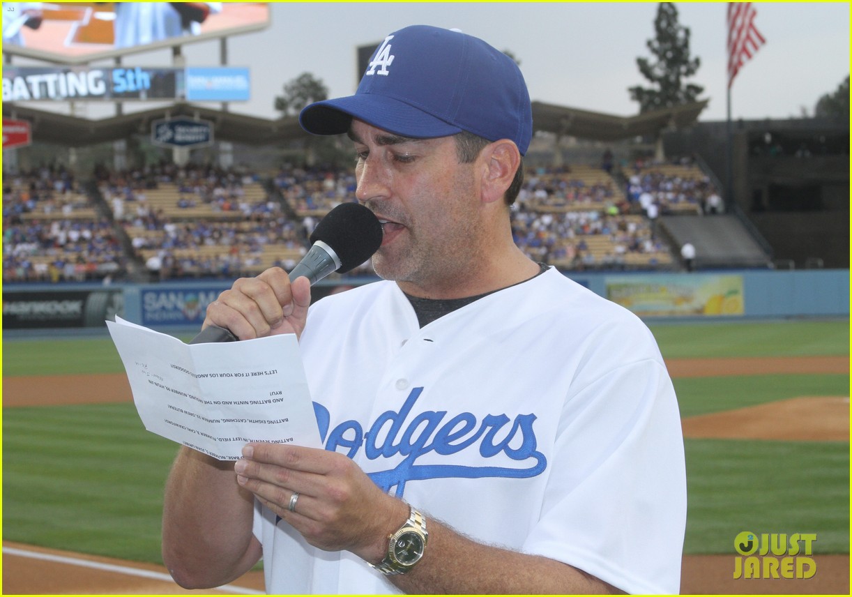 'Let's Be Cops' Stars Jake Johnson & Rob Riggle Throw Out First Pitch ...