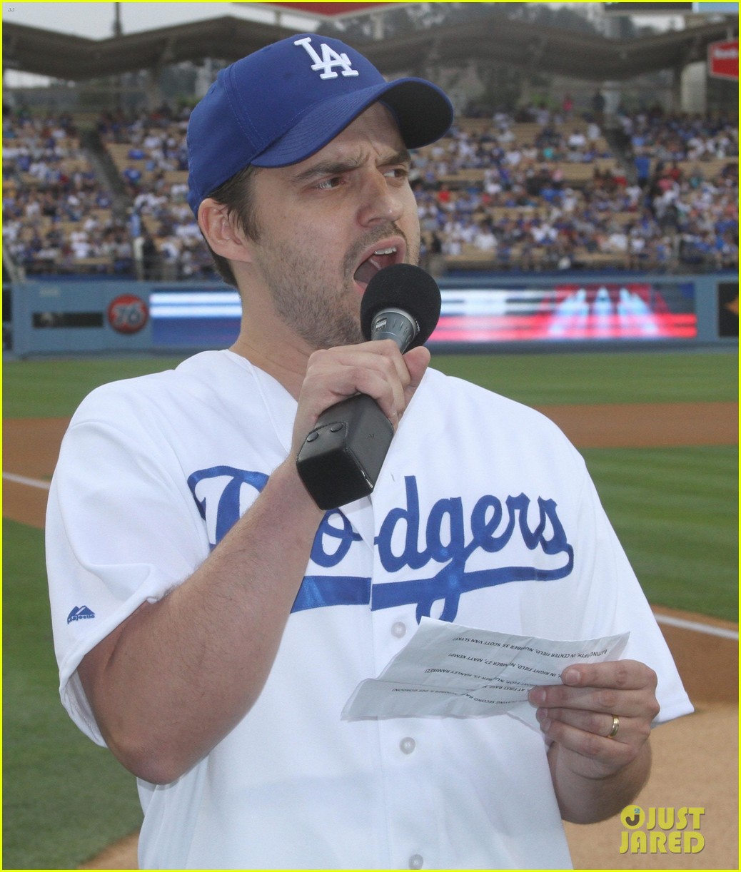 'Let's Be Cops' Stars Jake Johnson & Rob Riggle Throw Out First Pitch ...