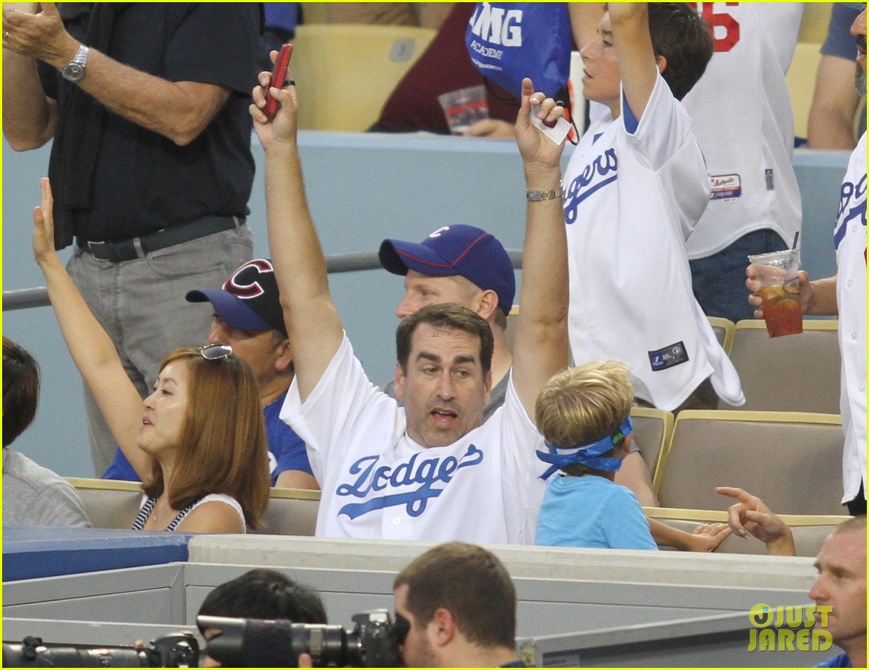 'Let's Be Cops' Stars Jake Johnson & Rob Riggle Throw Out First Pitch ...