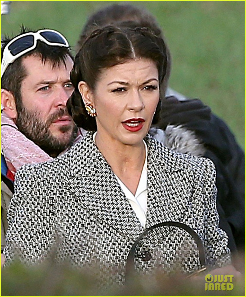 Catherine Zeta-Jones Wears Purple Hairnet for 'Dad's Army': Photo ...